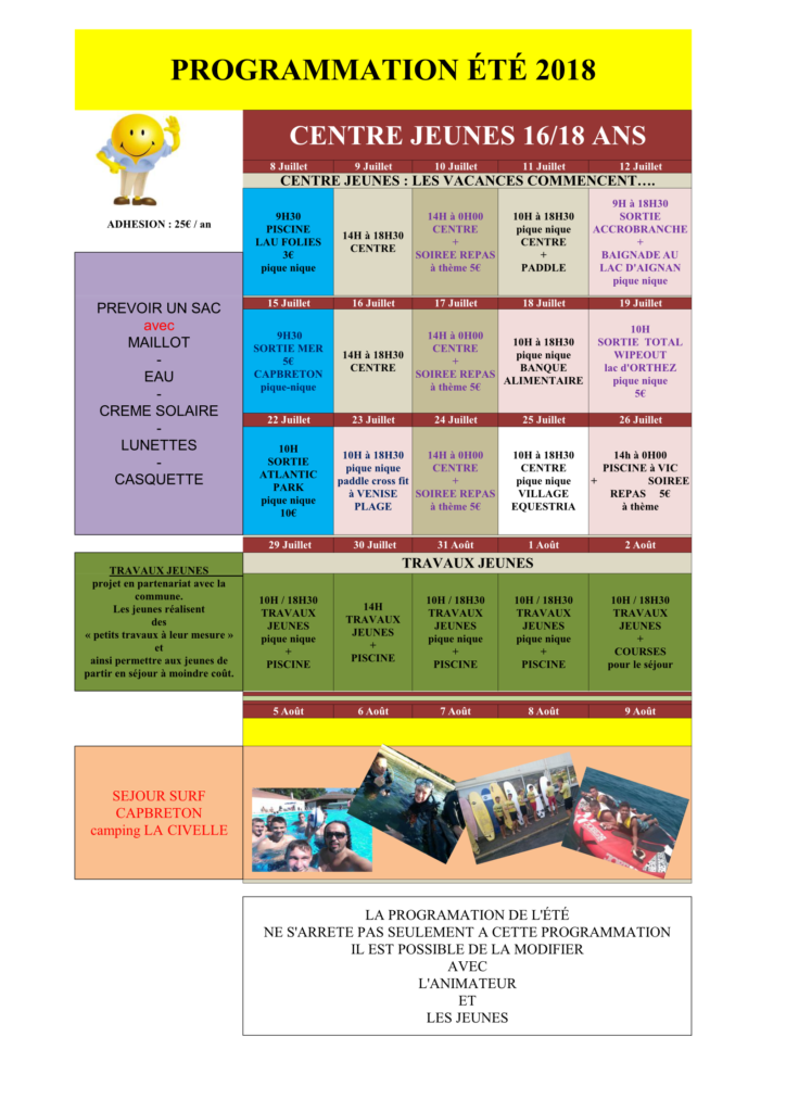 Leo Lagrange 65 | Planning centre jeunes